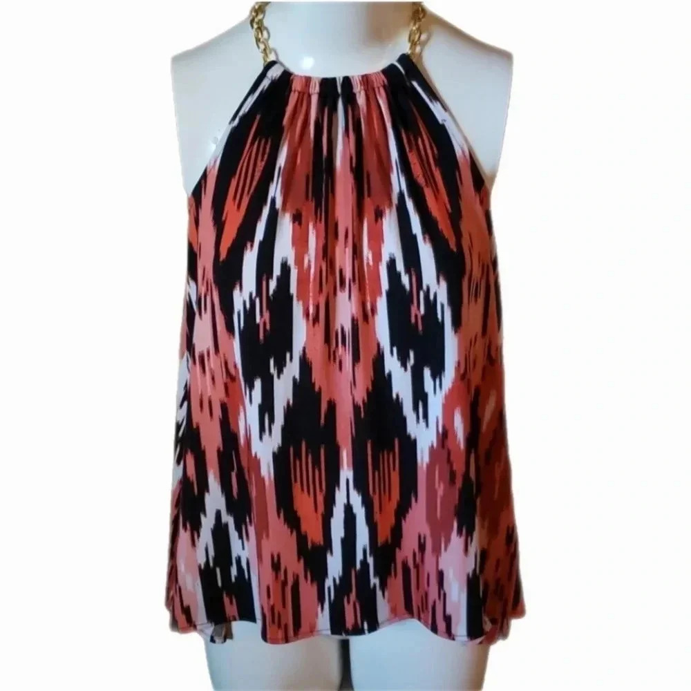 Michael Michael Kors Chain Strap Halter Tank Blouse - Gem